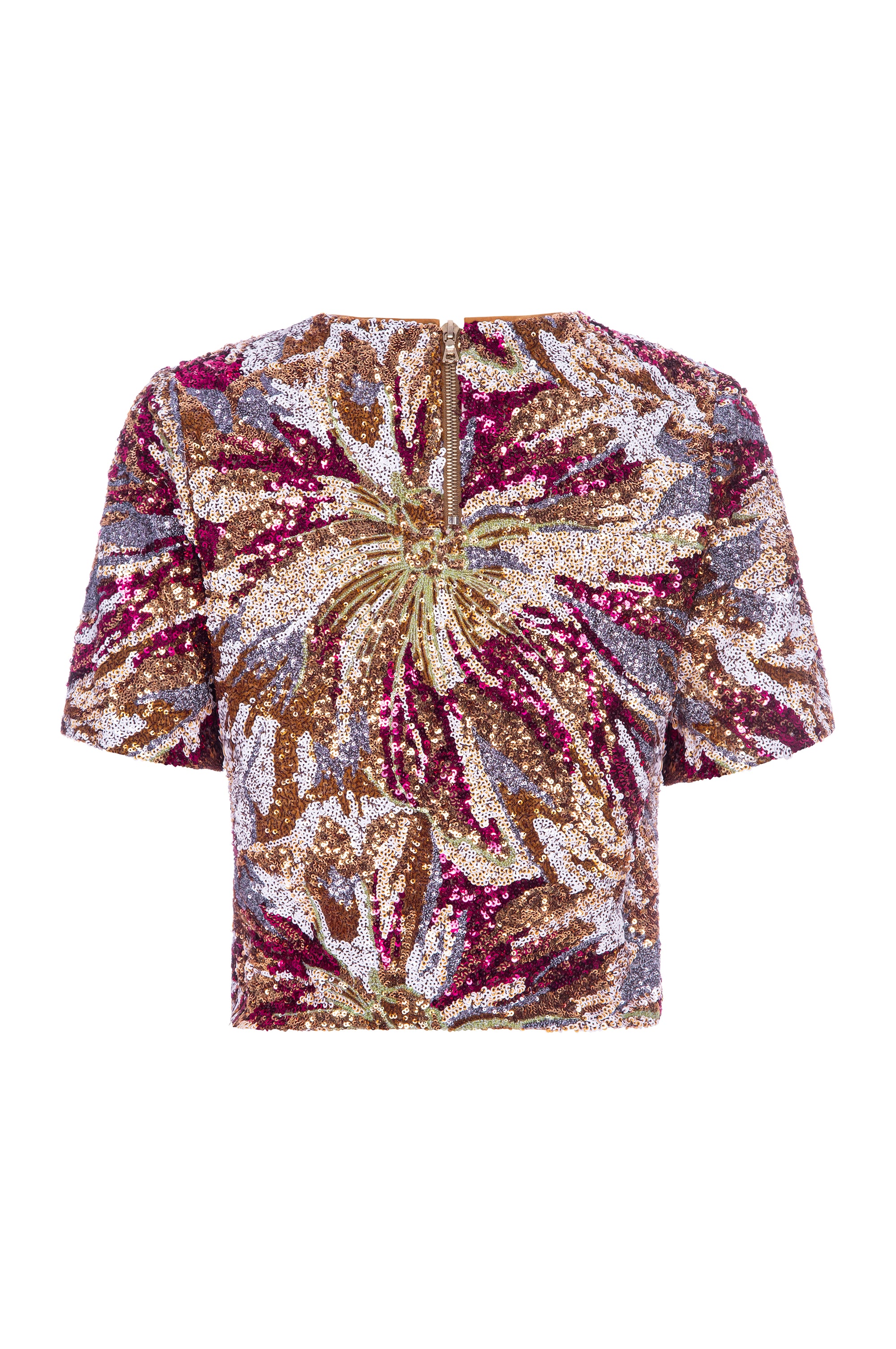 Abstract Floral Sequin Top